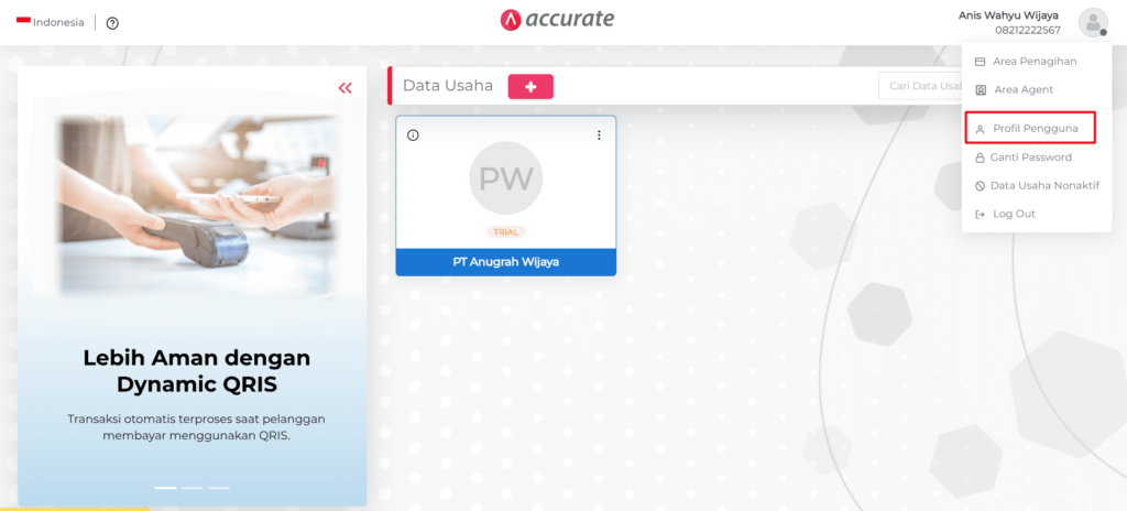 Cara Edit Profil Akun di Accurate Online