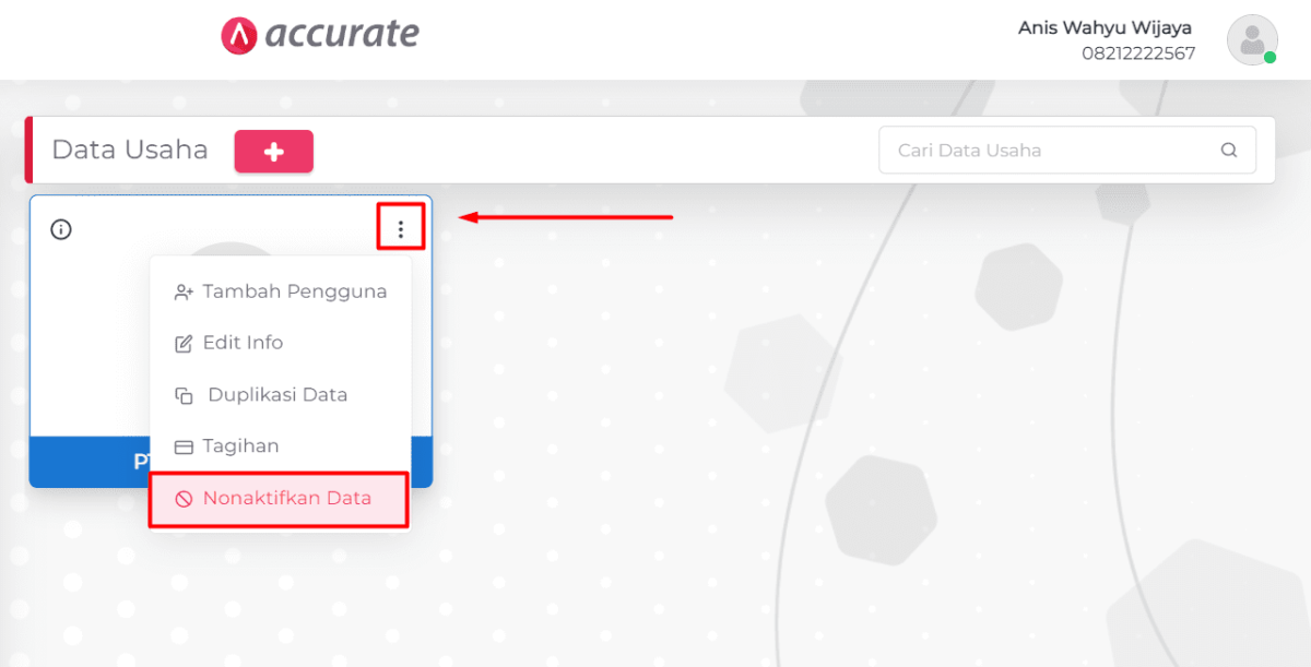Cara menghapus database di Accurate Online